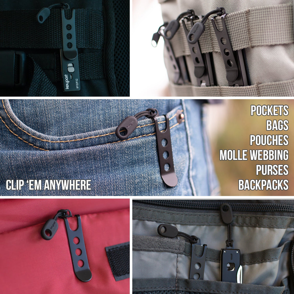 Black Module Pocket Clip + EDC Money Clip | Keyport