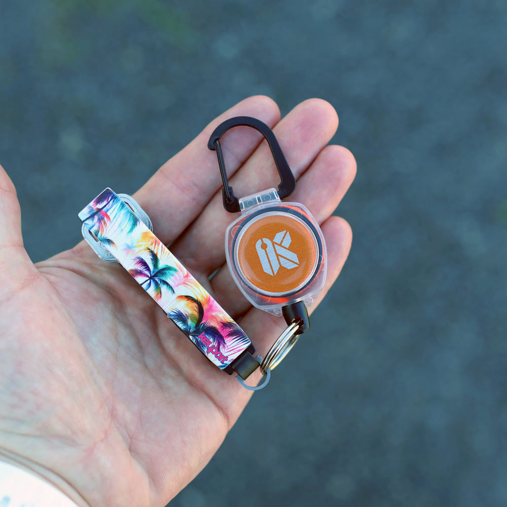 Sidekick Retractable Mini-Reel (K Icon) Orange on Clear