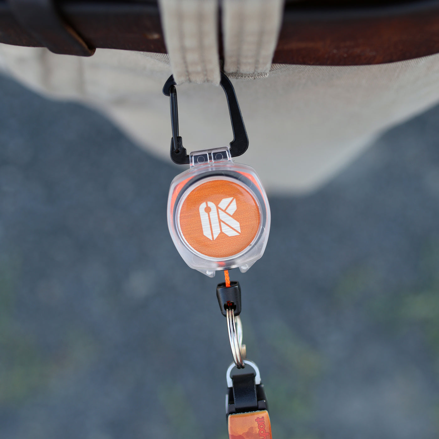 Sidekick Retractable Mini-Reel (K Icon) Orange on Clear