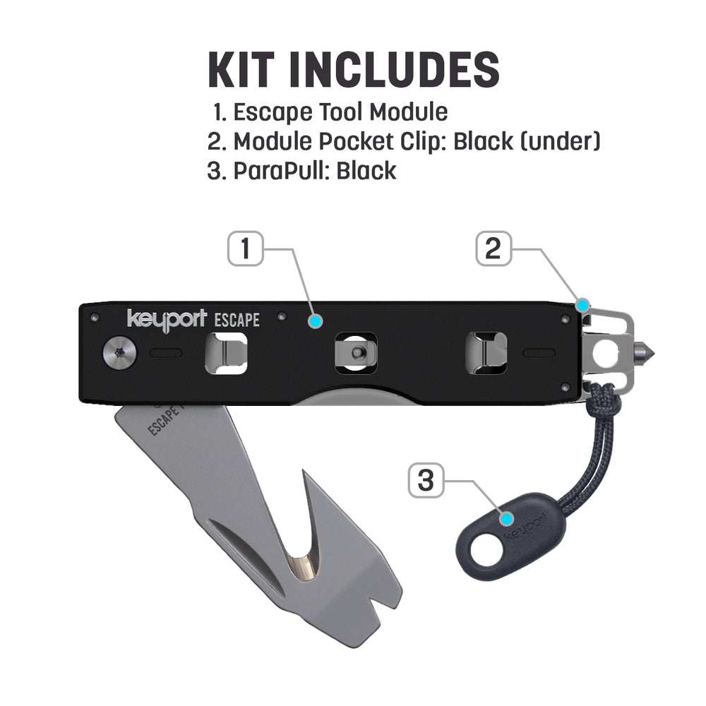 Escape Tool Kit: Seat Belt Cutter, Window Breaker | Keyport