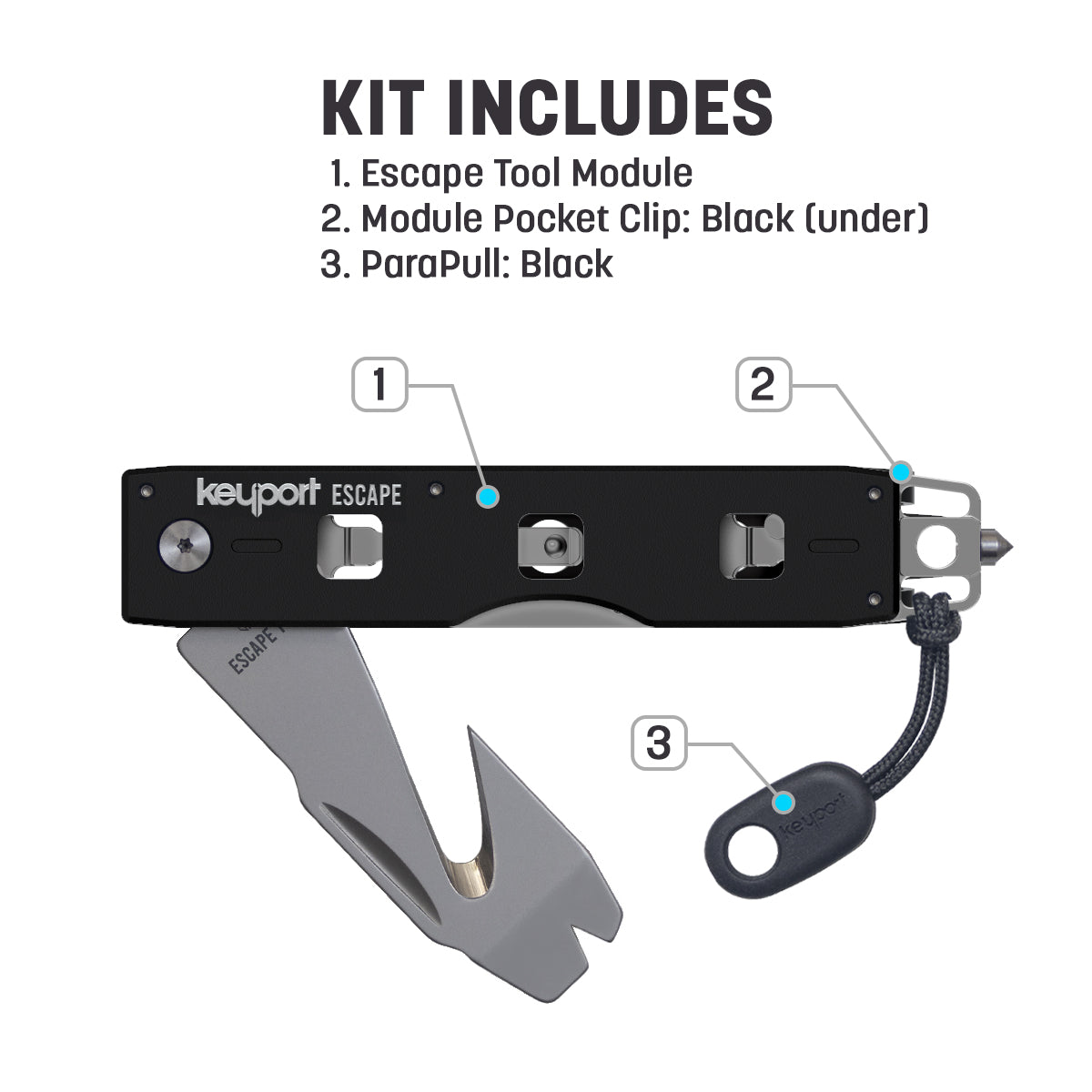 Escape Tool Kit: Seat Belt Cutter, Window Breaker | Keyport
